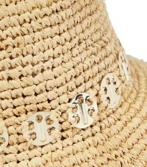 Rabanne Embellished Raffia Bucket Hat