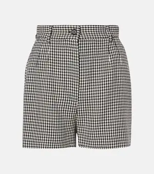 Dolce & Gabbana Houndstooth Wool-blend High-rise Shorts