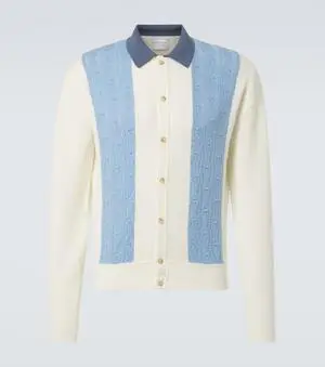 King & Tuckfield Paneled Wool Cardigan