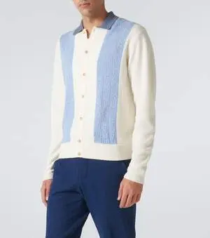 King & Tuckfield Paneled Wool Cardigan