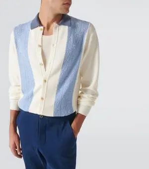 King & Tuckfield Paneled Wool Cardigan