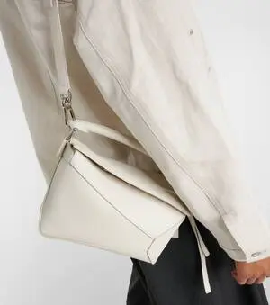 Loewe Puzzle Edge Small Top-handle Bag - White