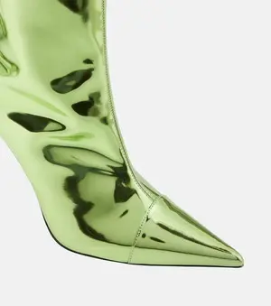 Alexandre Vauthier Mirrored Leather Knee-high Boots - Green