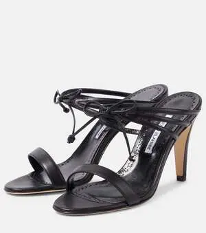 Manolo Blahnik Bomasan 90 Leather Mules
