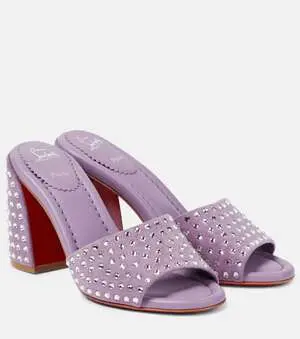 CHRISTIAN LOUBOUTIN Jane Embellished Suede Mules