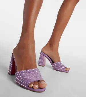 CHRISTIAN LOUBOUTIN Jane Embellished Suede Mules