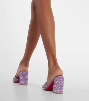CHRISTIAN LOUBOUTIN Jane Embellished Suede Mules