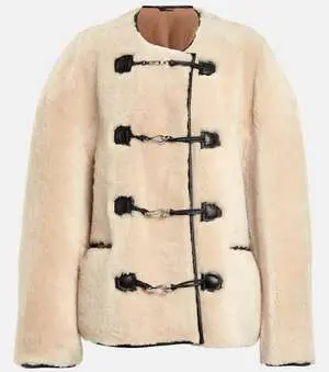 TOTEME Shearling Jacket - Beige
