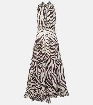 ALEXANDRA MIRO Marie Rose Zebra-print Maxi Dress - Brown