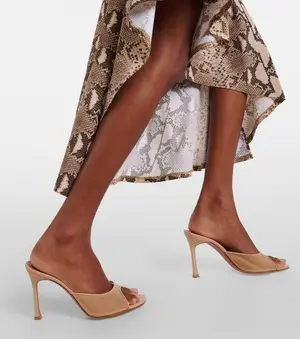 Amina Muaddi Alexa 95 Mules - Beige