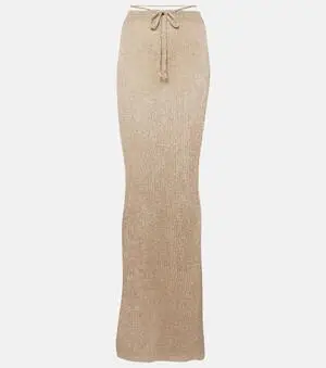 BANANHOT Alma Crochet Maxi Skirt - Gold