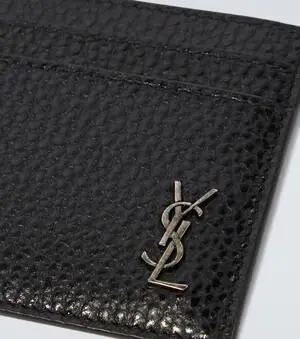 Saint Laurent Leather Card Holder - Black