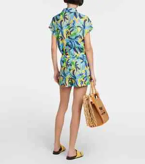 Marni Printed Linen-blend Shorts