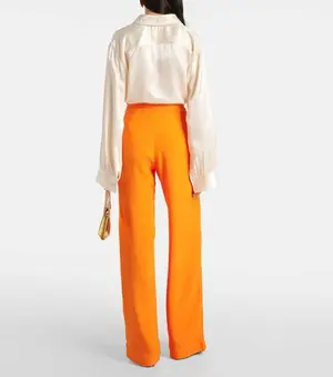 TALLER MARMO Marlene High-rise Wide-leg Trousers - Orange
