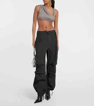 DION LEE Cotton-blend Wide-leg Pants