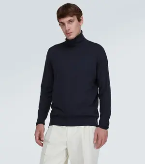 Loro Piana Cashmere Turtleneck Sweater - Blue