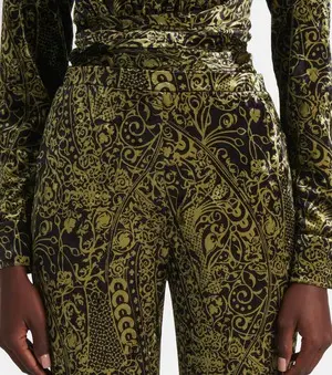 Diane Von Furstenberg Ruthette Printed Velvet Flared Trousers