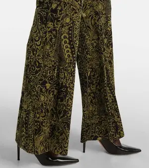 Diane Von Furstenberg Ruthette Printed Velvet Flared Trousers