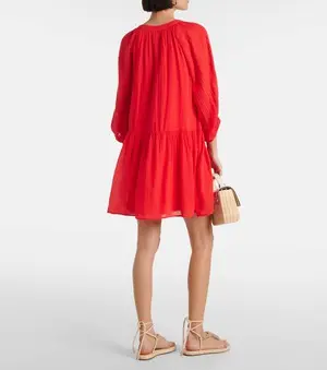 Velvet By Graham & Spencer Sloan Cotton Minidress - Red