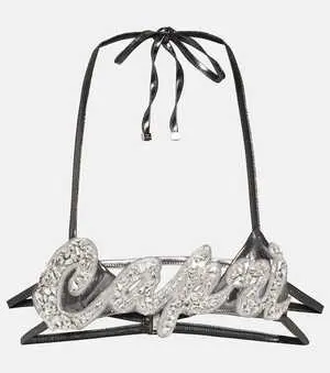 Dolce & Gabbana Capri Crystal-embellished Bra Top - Silver