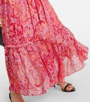 Rixo Neena Silk Chiffon Lamé Gown