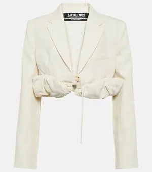 Jacquemus La Croissant Linen-blend Jacket - Black