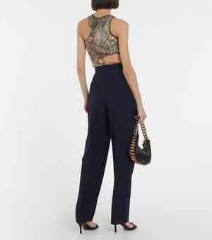 Stella McCartney Pleated High-rise Tapered Trousers