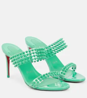 CHRISTIAN LOUBOUTIN Spike Only 85 Pvc And Leather Sandals - Green