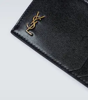 Saint Laurent Tiny Cassandre Fragments Leather Card Holder