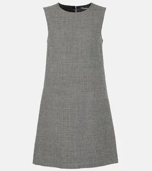 Dolce & Gabbana Houndstooth Wool Minidress - Black