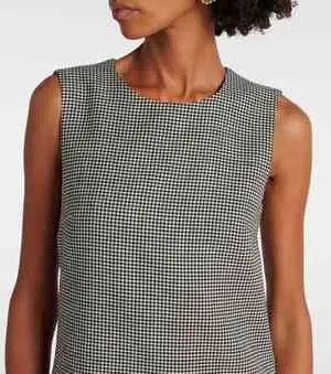 Dolce & Gabbana Houndstooth Wool Minidress - Black