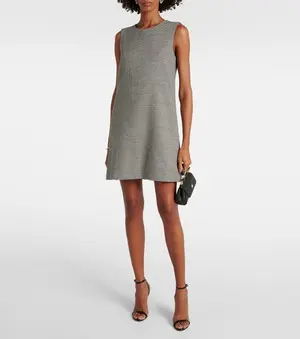 Dolce & Gabbana Houndstooth Wool Minidress - Black