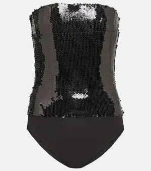 Alexandre Vauthier Sequined Strapless Bodysuit