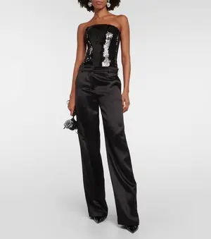 Alexandre Vauthier Sequined Strapless Bodysuit