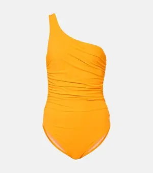 KARLA COLLETTO Ruched One-shoulder Swimsuit - Orange