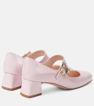 ROGER VIVIER Tres Vivier Strass Babies 45 Leather Pumps