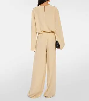 JOSEPH Hulin Wide-leg Silk Crepe Pants - Beige