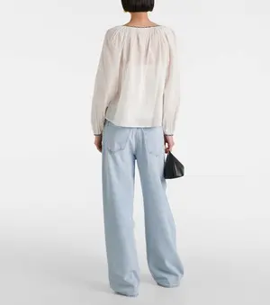 Velvet By Graham & Spencer Tina Embroidered Cotton Top - White