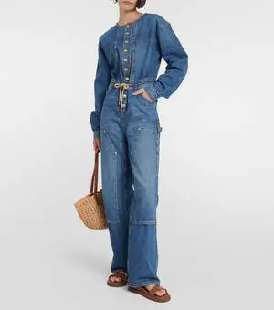 Ulla Johnson Stevie Wide-leg Denim Jumpsuit