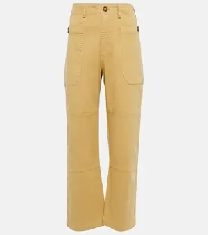 FRAME High-rise Cropped Cargo Pants