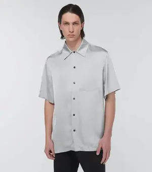 JIL SANDER Shirt 36 Satin Bowling Shirt