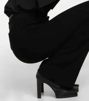 Rick Owens Rib-knit Wool-blend Pants