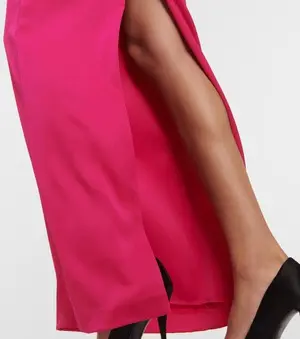 Alex Perry Caped Satin Crepe Gown