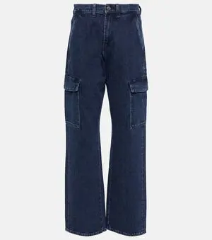 7 For All Mankind Tess Cargo High-rise Straight Jeans - Blue