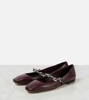JIMMY CHOO Diamond Tilda Leather Ballet Flats