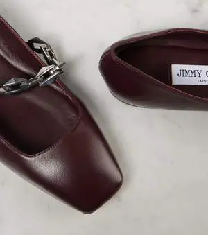 JIMMY CHOO Diamond Tilda Leather Ballet Flats