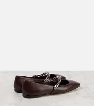JIMMY CHOO Diamond Tilda Leather Ballet Flats