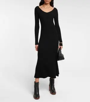 Dorothee Schumacher Smooth Silhouettes Wool-blend Midi Dress