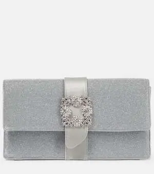 Manolo Blahnik Capri Embellished Clutch - Metallic