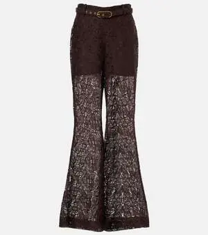 Zimmermann Lace Flared Trousers - Brown